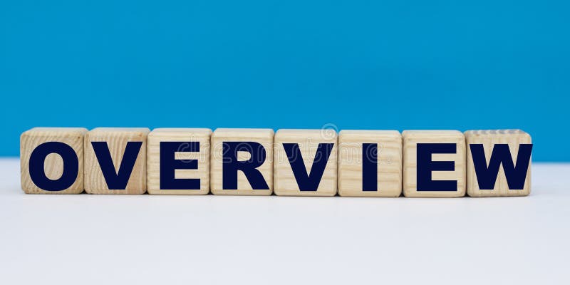 Concept Word OVERVIEW on Cubes on a Blue Background Stock Photo - Image ...