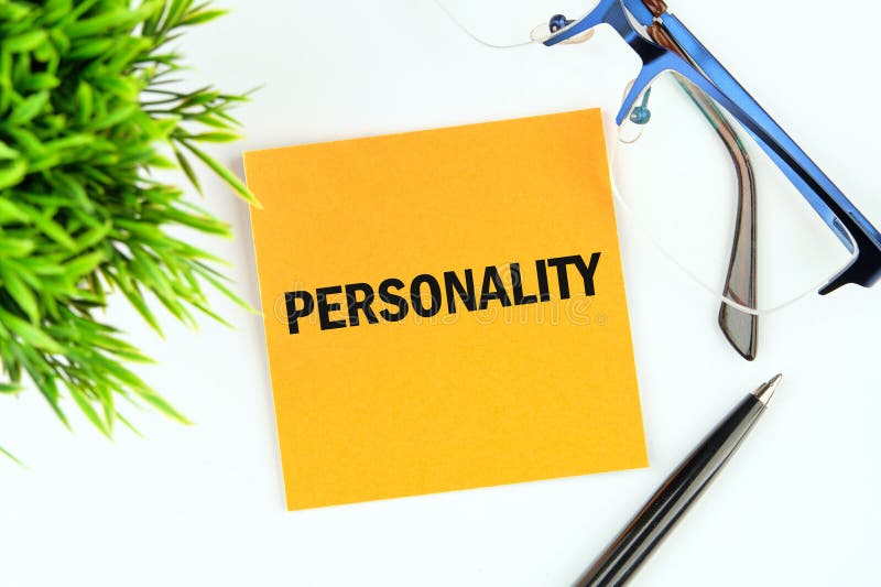 Concept Word PERSONALITY on a Sticker on a White Background, Top View ...