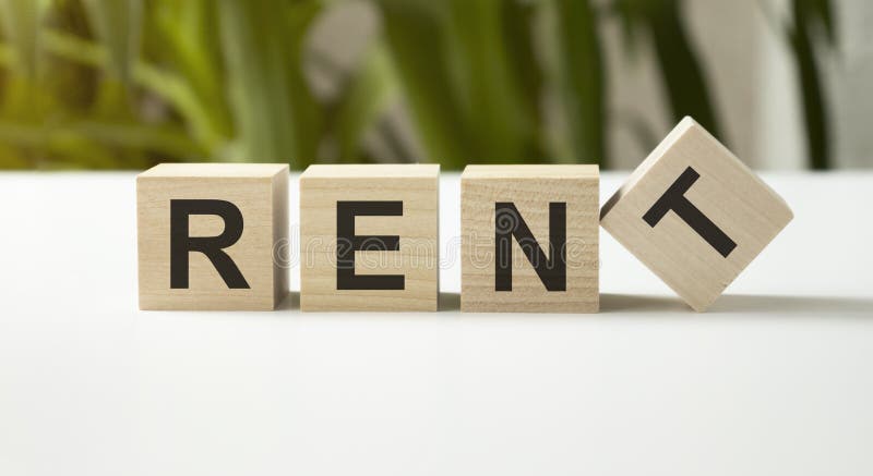 Word RENT Made of Wooden Letters on Red Background with Copy Space ...