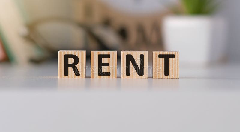 Word RENT Made of Wooden Letters on Red Background with Copy Space ...