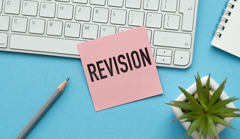 Concept Word REVISION on the Card on the Stand. Stock Image - Image of ...