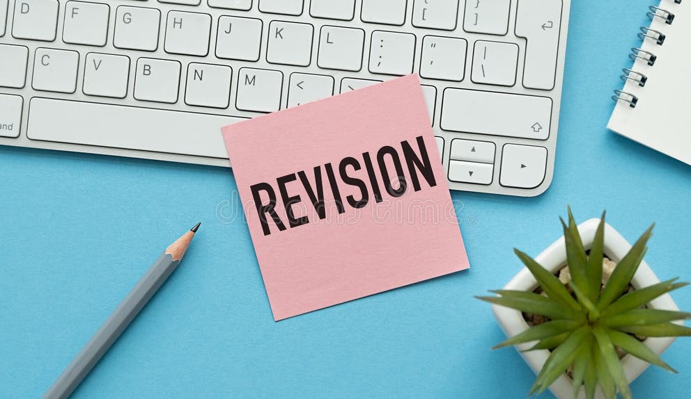 Concept Word REVISION on the Card on the Stand. Stock Image - Image of ...