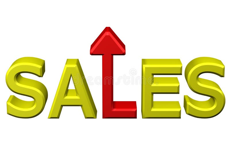 Concept: Word Sales with Arrow. 3D Rendering. Stock Illustration ...