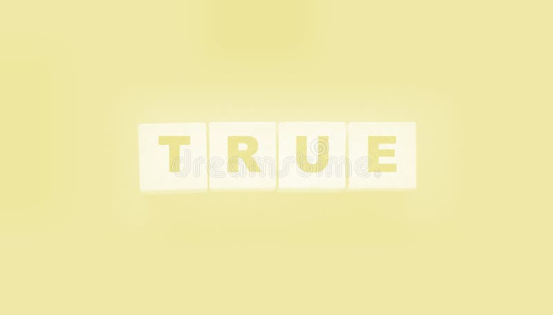 Concept Word True on Wooden Cubes on Black Background Stock Image ...