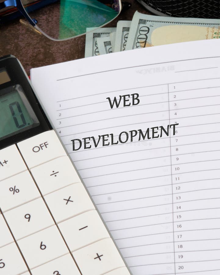 Concept Word WEB DEVELOPMENT it is Written in a Notebook on a Blank ...