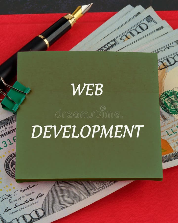 Concept Word WEB DEVELOPMENT Written on a Sticker on the Background of ...