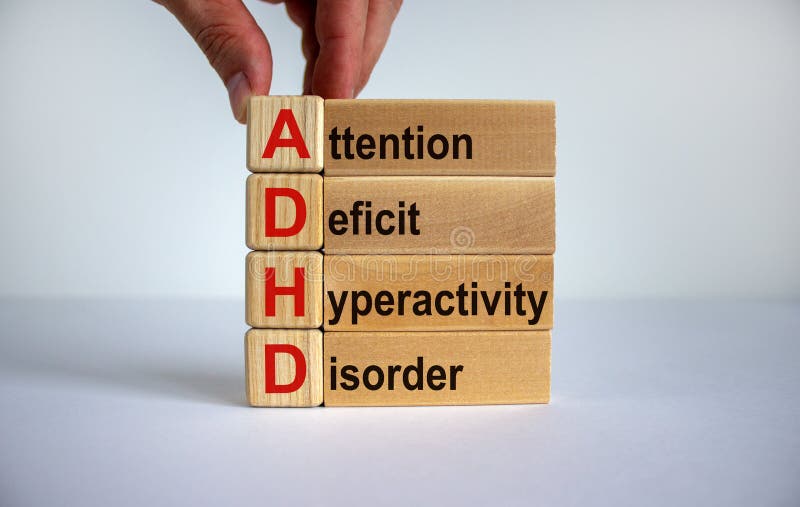 Concept Words `ADHD, Attention Deficit Hyperactivity Disorder` on Cubes ...