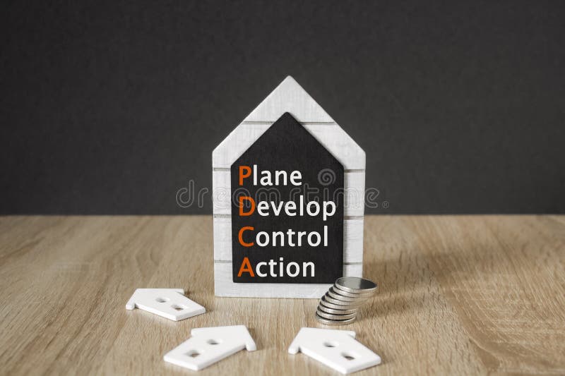 PDCA, Plan Develop Control Action Symbol. Brick Blocks with Words PDCA ...