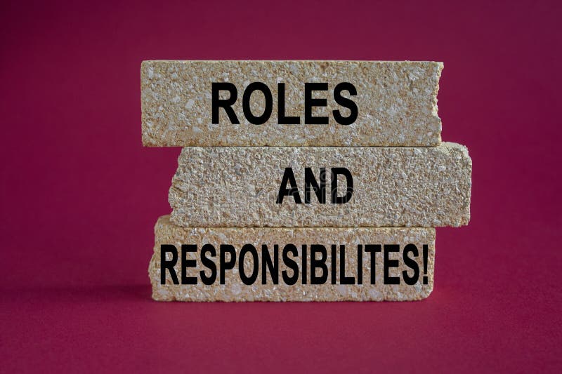 Concept Words Roles and Responsibilities on Brick Blocks on a Beautiful ...