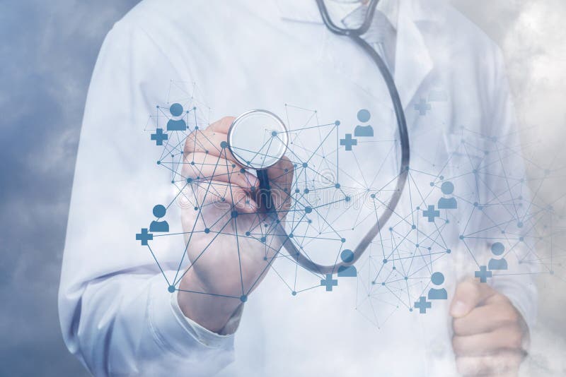 The Concept of the Work of Doctor in the Network Stock Photo - Image of ...