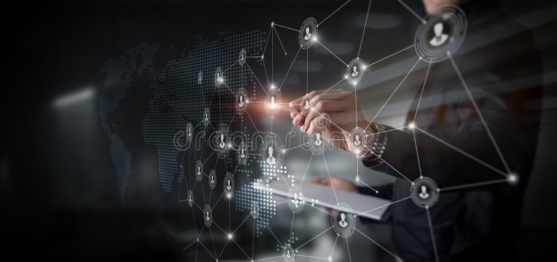 Concept of Work in the Global Internet Stock Photo - Image of confident ...