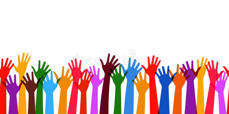 Vector Teamwork Happy Hands Seamless Pattern Background Stock Vector ...