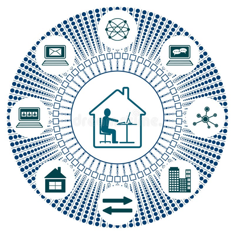 Concept of work from home stock illustration. Illustration of ...