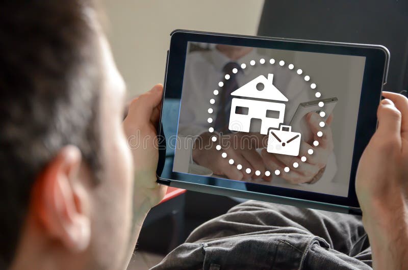 Concept of work from home stock photo. Image of tablet - 220336150