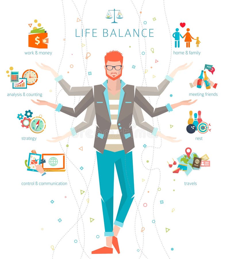 Concept of Work and Life Balance Stock Vector - Illustration of ...