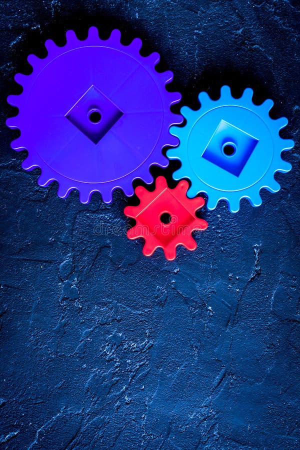Concept of Work Process Movement Gears Top View Stock Photo - Image of ...