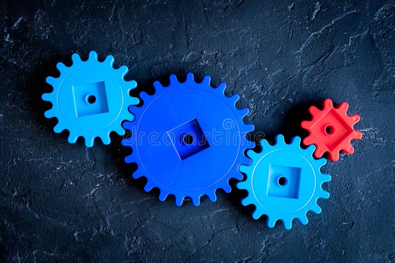 Concept of Work Process Movement Gears Top View Stock Image - Image of ...