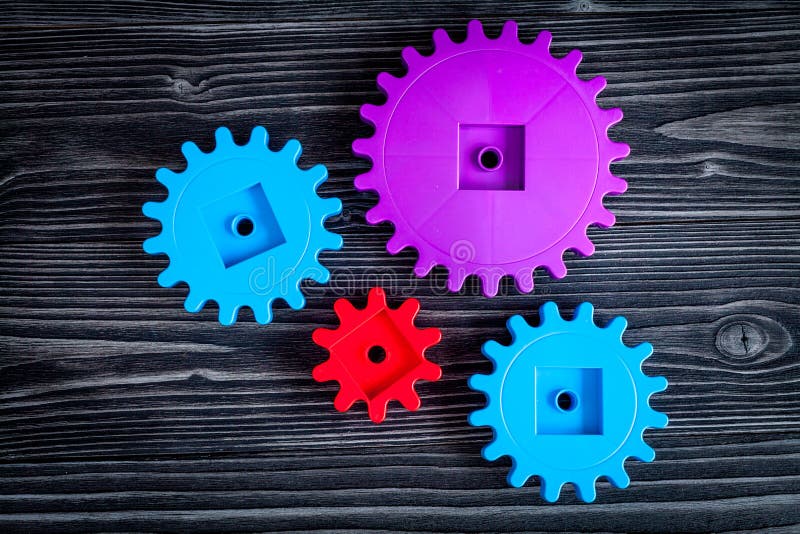Concept of Work Process Movement Gears Top View Stock Image - Image of ...