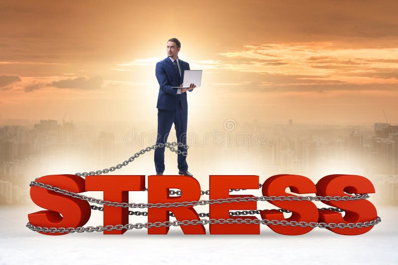 Concept of Work Related Stress with Businessman Stock Photo - Image of ...