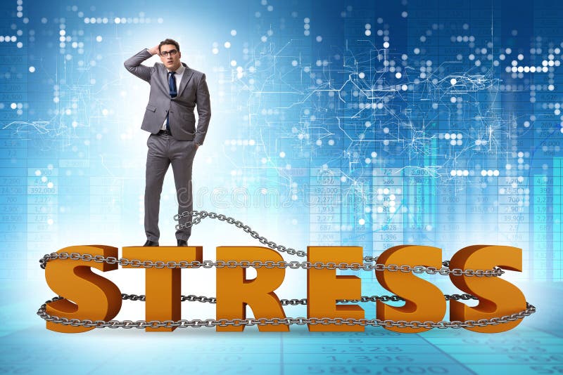 Concept of Work Related Stress with Businessman Stock Photo - Image of ...