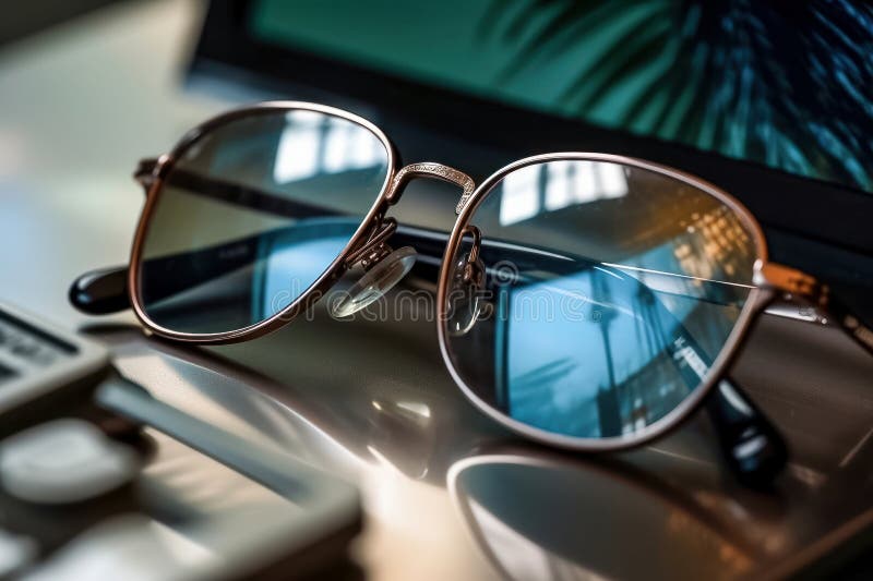 Concept of Work on Vacation. Computer Keyboard and Sunglasses ...