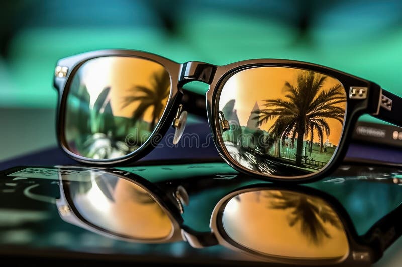 Concept of Work on Vacation. Computer Keyboard and Sunglasses ...