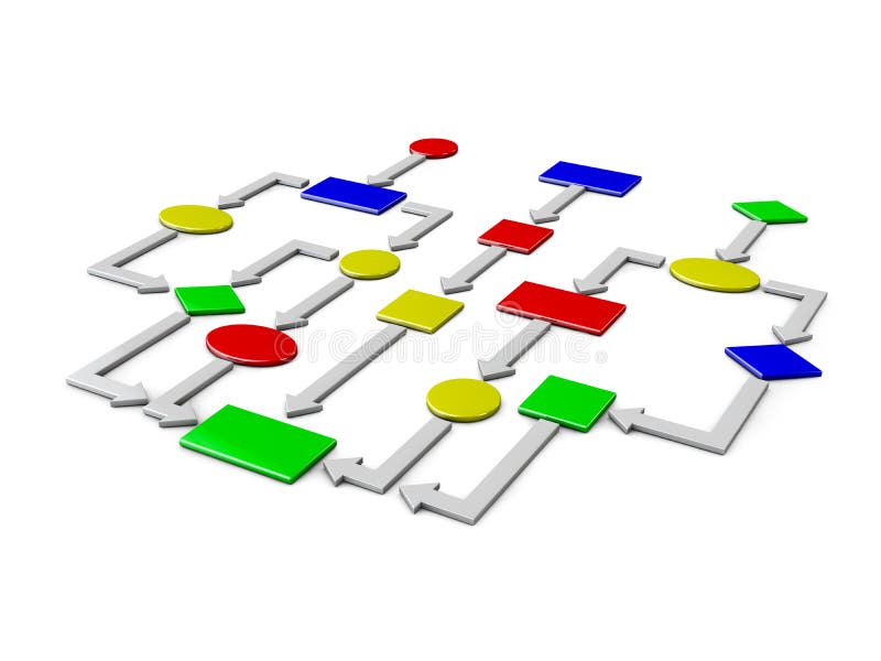 Workflow Puzzle Shows Process Flow or Procedure Stock Illustration ...