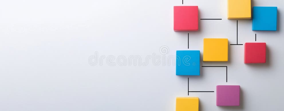 A Concept of Workflow Using Colorful Sticky Notes, Marked with Numbers ...