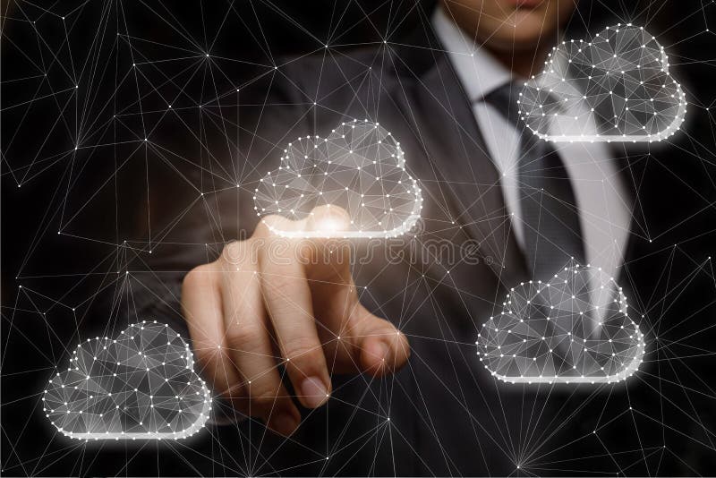 Working with Cloud Computing Concept Stock Image - Image of cloudscape ...