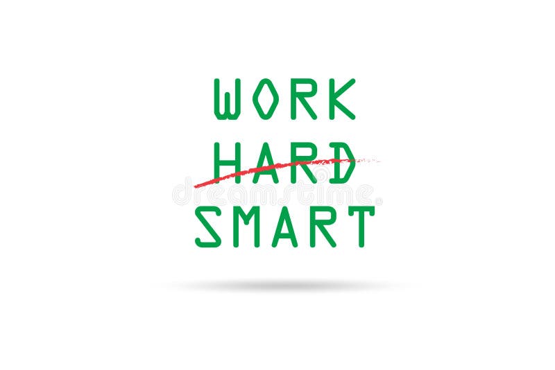 Concept of Working Smart Not Hard Stock Illustration - Illustration of ...