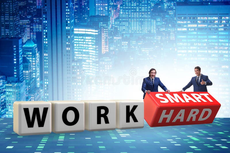 Concept of Working Smart Not Hard Stock Illustration - Illustration of ...