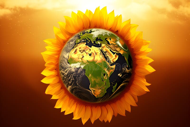 Concept World Earth Day..Four Elements. Generative AI Stock ...