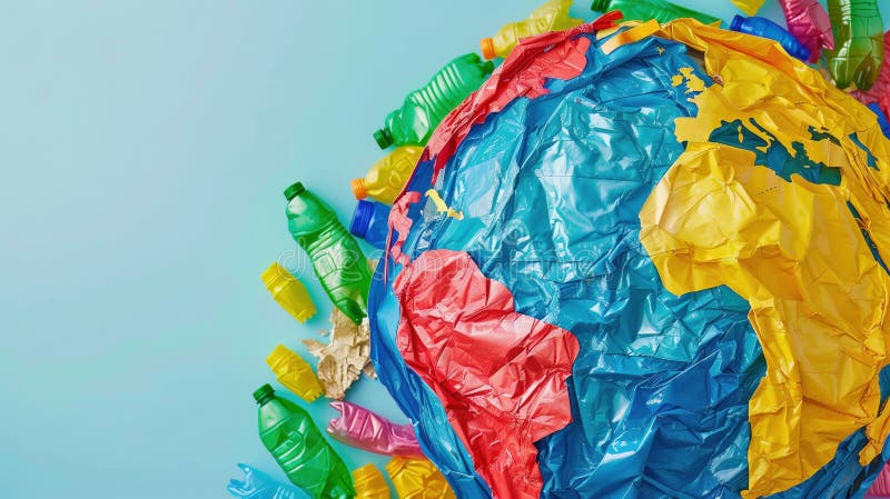 The Concept of World Environment Day. Earth Globe Made from Plastic ...