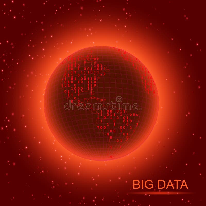 Binary Code On Abstract Technology Background Data Stream Stock Vector