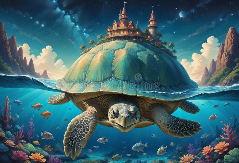 The Concept of a World Turtle Stock Illustration - Illustration of ...
