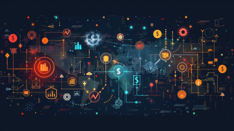 Concept of Worldwide Banking Network. Stock Photo - Image of network ...