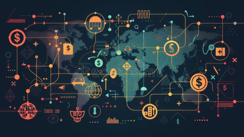Concept of Worldwide Banking Network. Stock Image - Image of finance ...