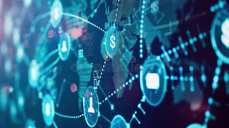 Concept of Worldwide Banking Network. Stock Photo - Image of network ...