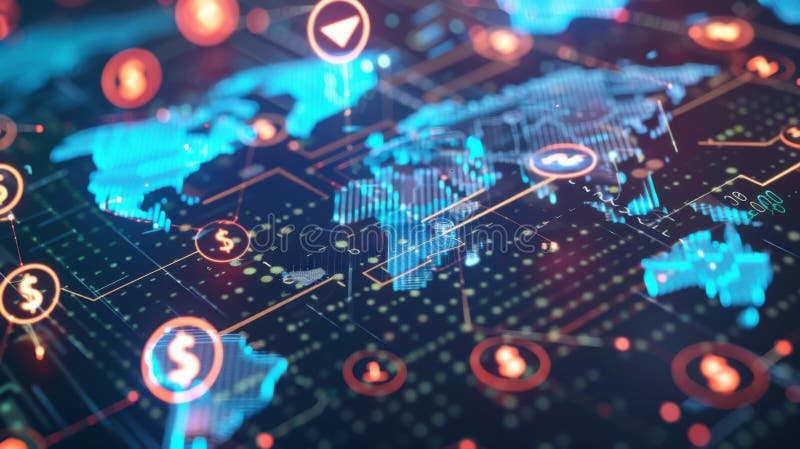 Concept of Worldwide Banking Network. Stock Photo - Image of digital ...