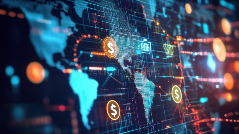 Concept of Worldwide Banking Network. Stock Photo - Image of economy ...