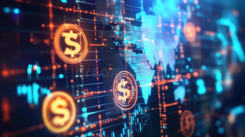 Concept of Worldwide Banking Network. Stock Photo - Image of bitcoin ...