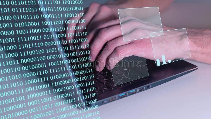 The Concept of Writing Code on a Laptop To Analyze Data and Diagrams ...