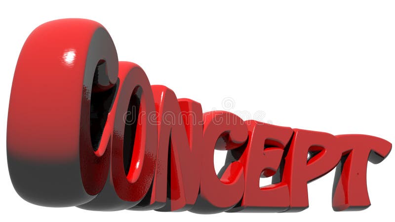 CONCEPT Written with Red 3D Letters on Water Waves Stock Illustration ...