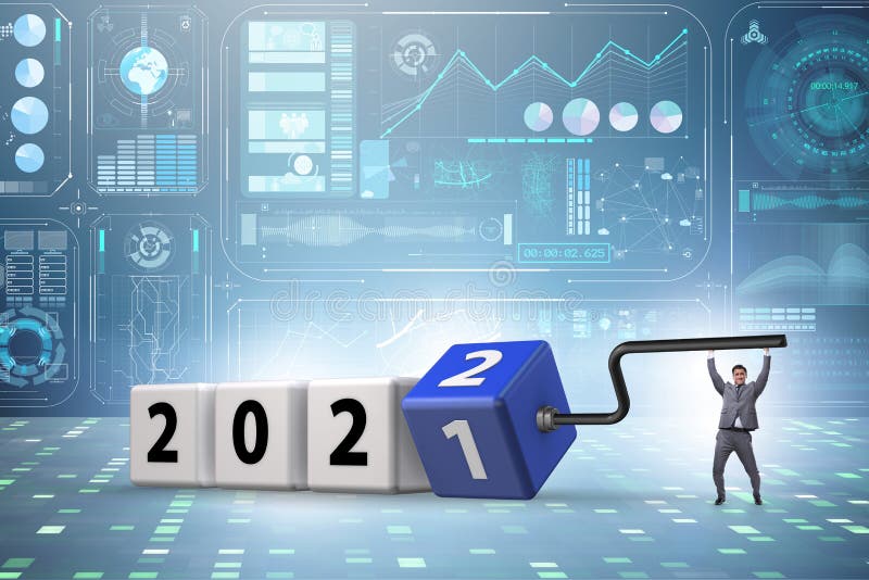 Concept of Year 2021 Turning To 2022 Stock Photo - Image of looking ...