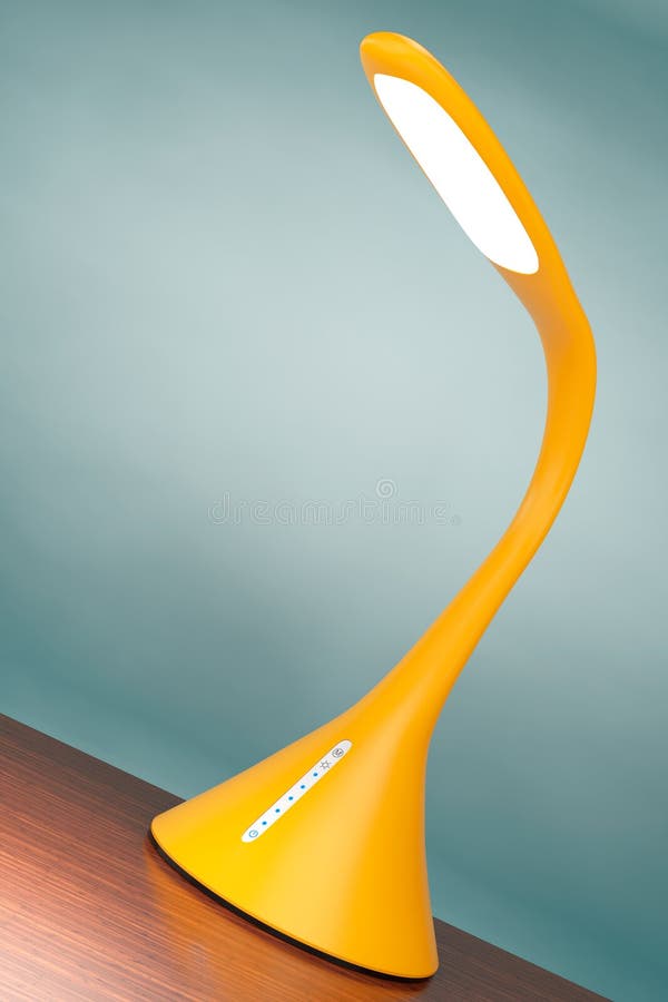 Concept of Yellow Led Sensor Desk Lamp. 3d Rendering Stock Illustration ...