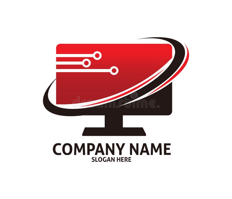 Conception Centrale Rouge De Logo De Vecteur De Technologie De Service ...