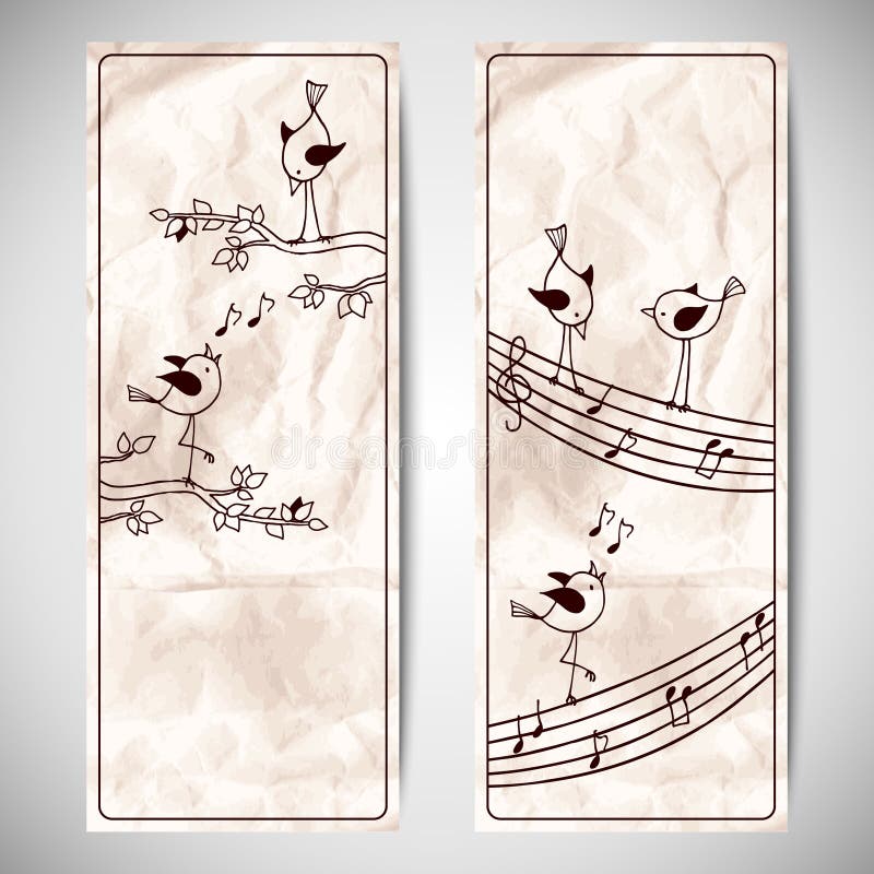 Conception D'insecte Avec Des Oiseaux, Branche De L'arbre Et Barre ...