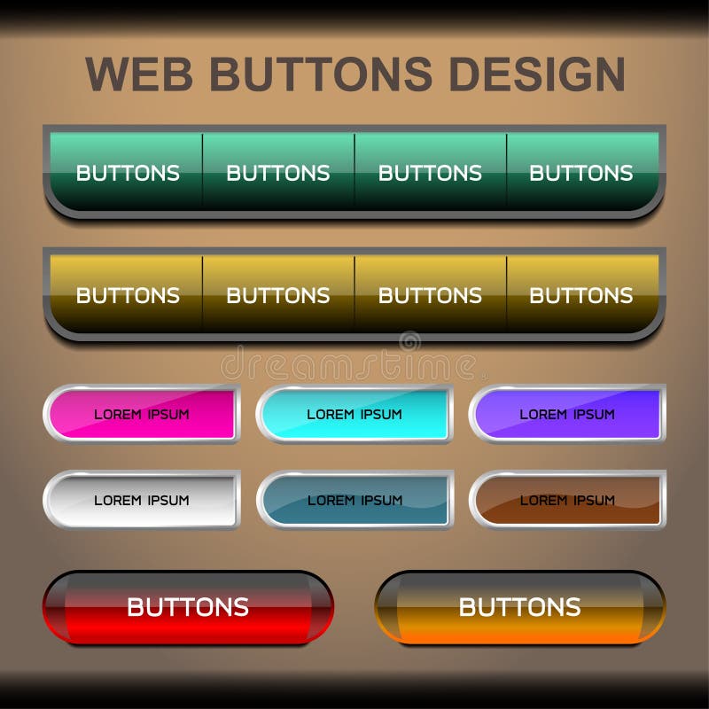 Conception De Boutons De Web Illustration de Vecteur - Illustration du ...