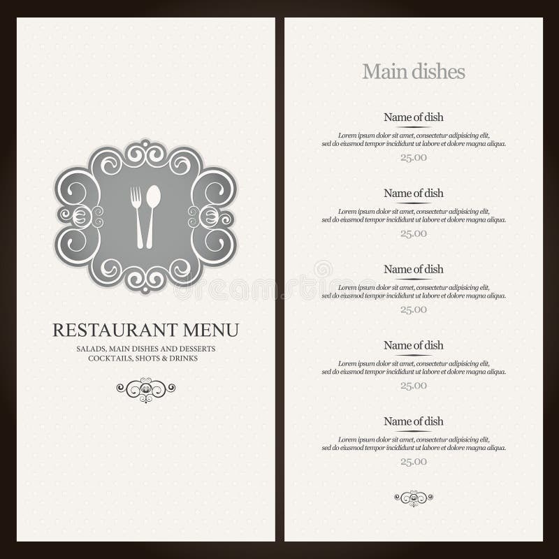 Conception De Carte De Restaurant Illustration de Vecteur ...