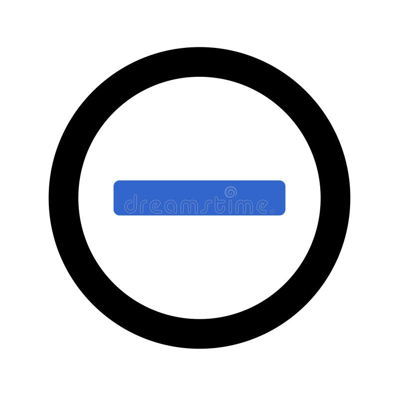 Icône De Signe Moins Dans Le Contour Des Lignes Minces Remplies Et Le ...